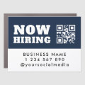 Custom Now Hiring Company QR Code Magnetic Sign | Zazzle