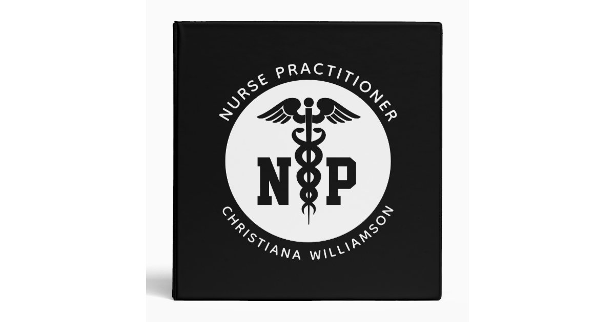 Custom NP Nurse Practitioner Graduation Caduceus 3 Ring Binder | Zazzle
