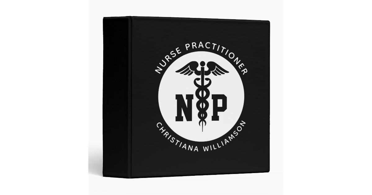 Custom NP Nurse Practitioner Graduation Caduceus 3 Ring Binder | Zazzle