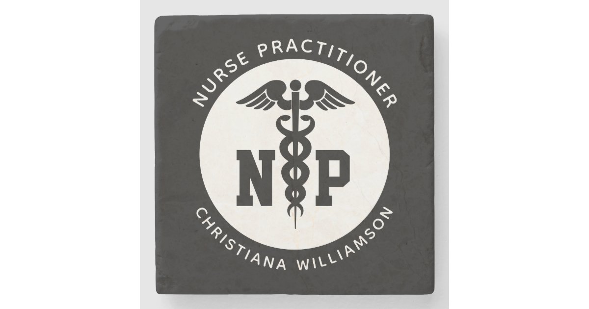Custom NP Nurse Practitioner Graduation Caduceus Stone Coaster | Zazzle
