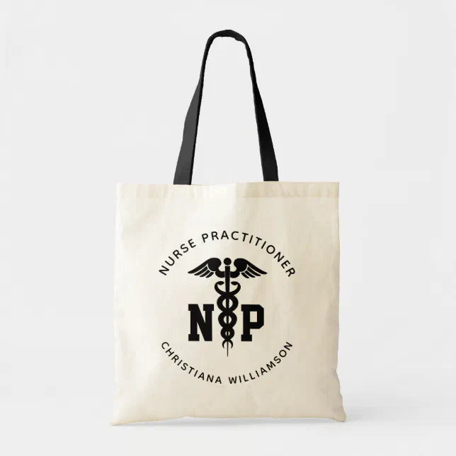 Custom NP Nurse Practitioner Graduation Caduceus Tote Bag | Zazzle