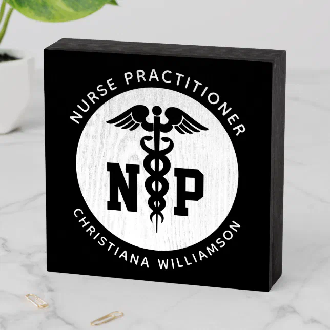 Custom NP Nurse Practitioner Graduation Caduceus Wooden Box Sign | Zazzle