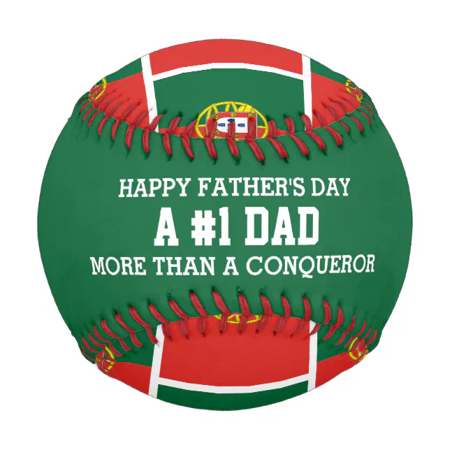Custom NUMBER 1 DAD Fathers Day PORTUGAL Flag Baseball | Zazzle