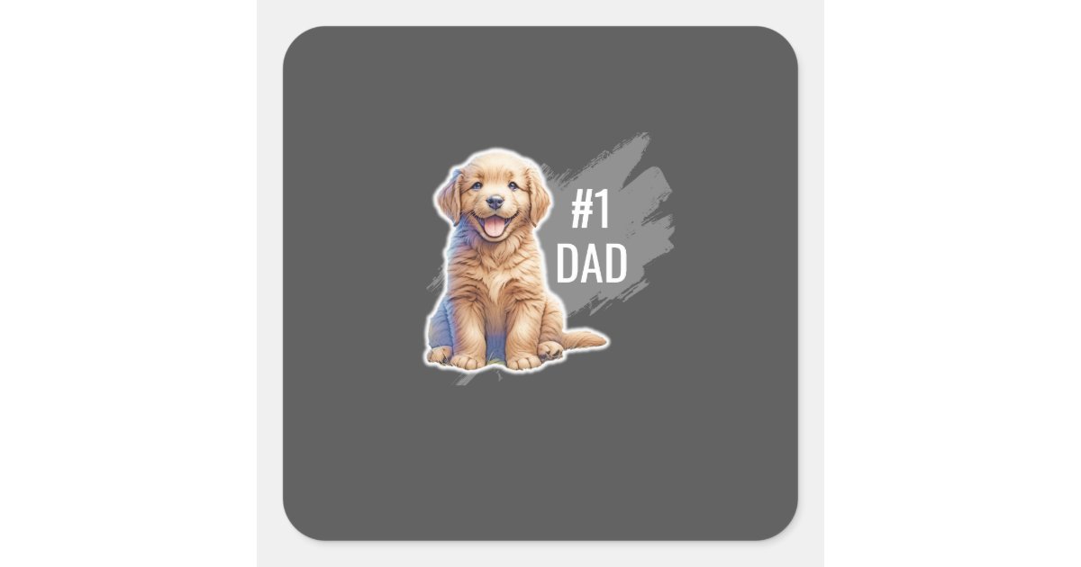 Custom Number 1 Dad Square Sticker | Zazzle