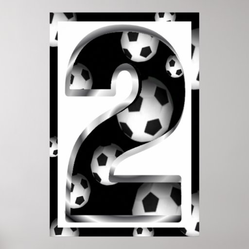 Custom Number 2 Soccer Poster | Zazzle