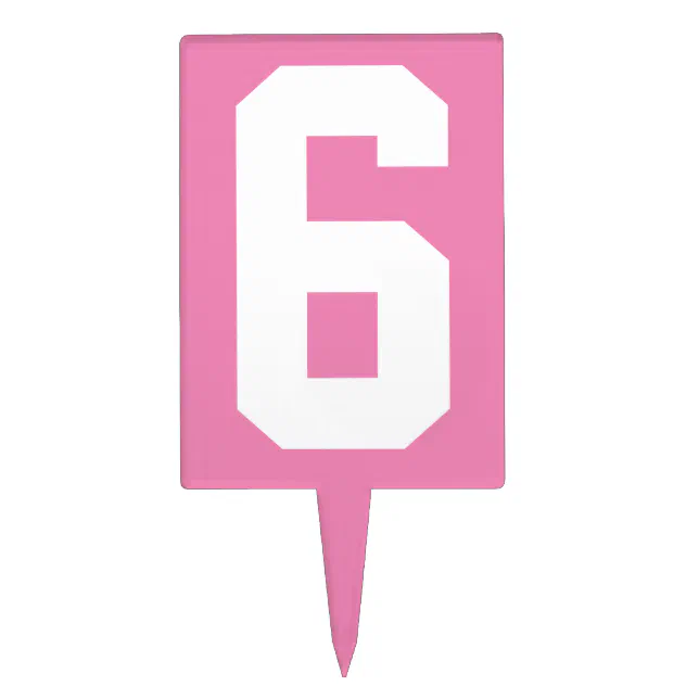 Custom number cake topper for girl's 6th Birthday | Zazzle