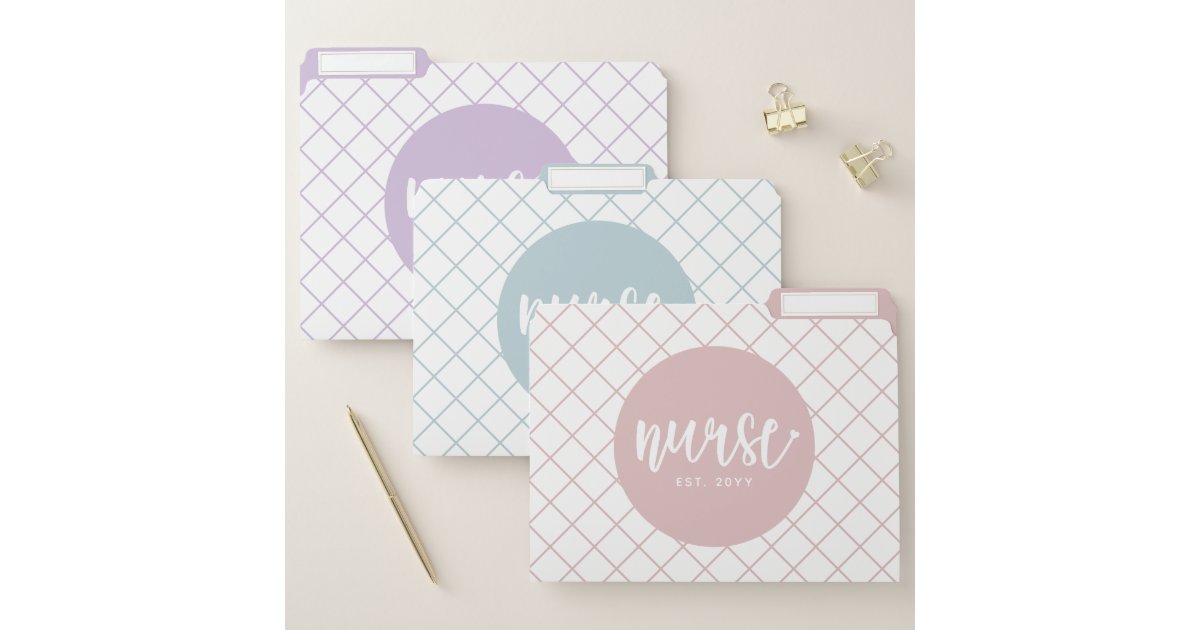 Custom Nurse Est Typography Nurse RN graduation File Folder | Zazzle