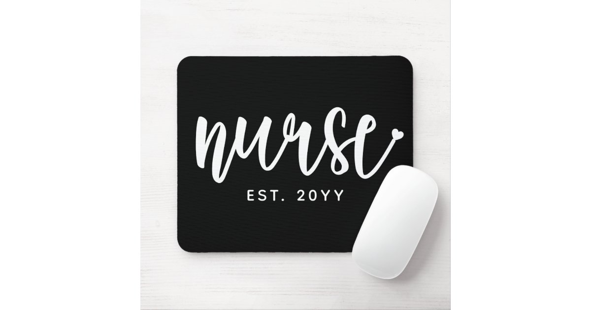 Custom Nurse Est Typography Nurse RN graduation Mouse Pad | Zazzle