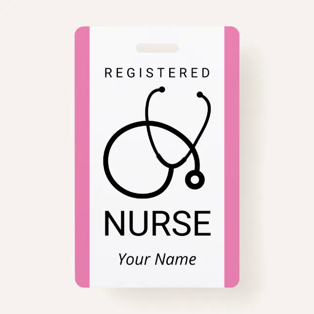 Custom nurse name badge with stethoscope image | Zazzle