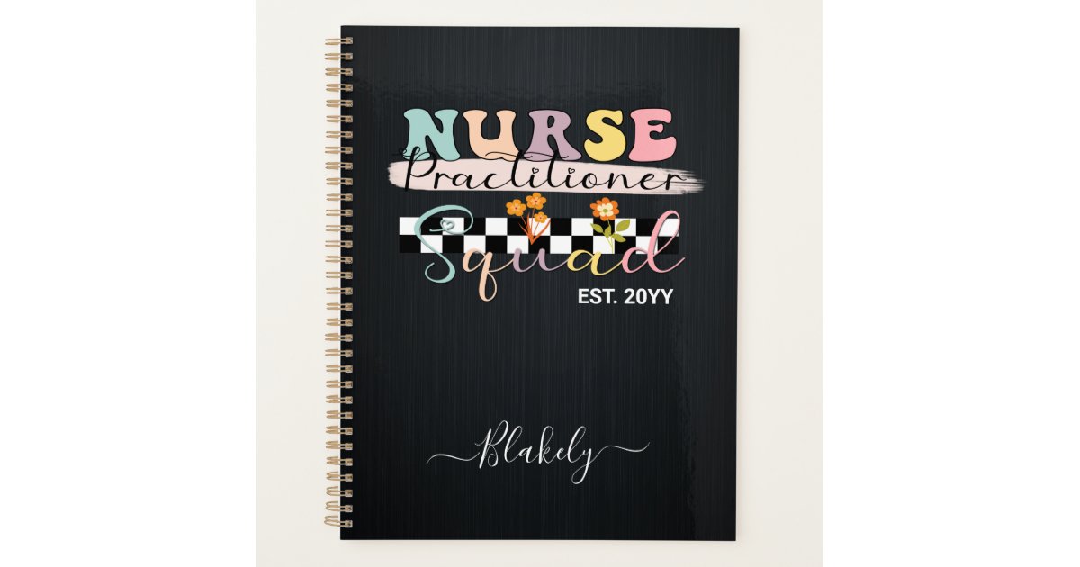 Custom Nurse Practitioner Squad NP Pastel Planner | Zazzle