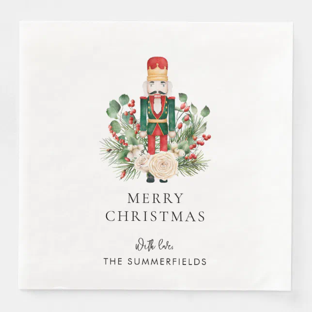 Custom Nutcracker Family Christmas Script Paper Dinner Napkins | Zazzle