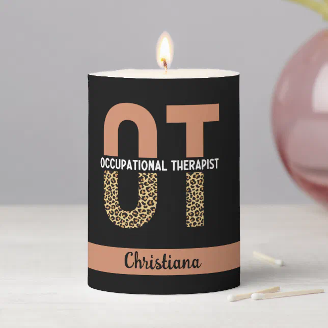 Custom Occupational Therapist OT Appreciation Gift Pillar Candle | Zazzle