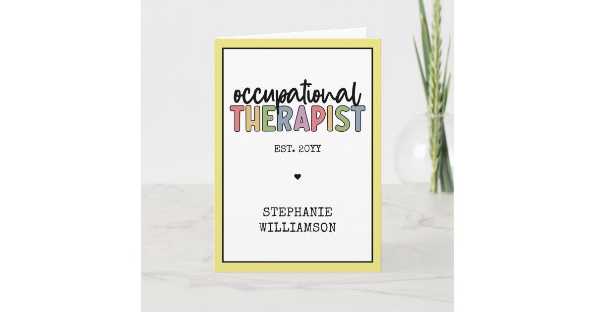 Custom Occupational Therapist OT Card | Zazzle