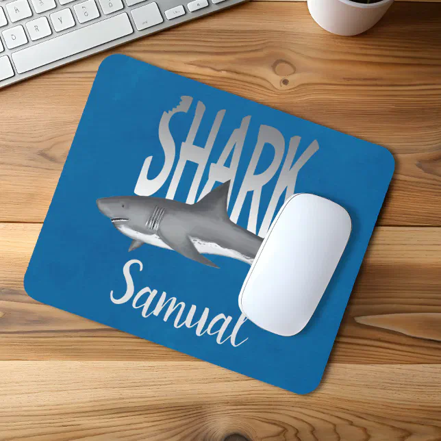 Custom Ocean Shark Personalized Mouse Pad | Zazzle