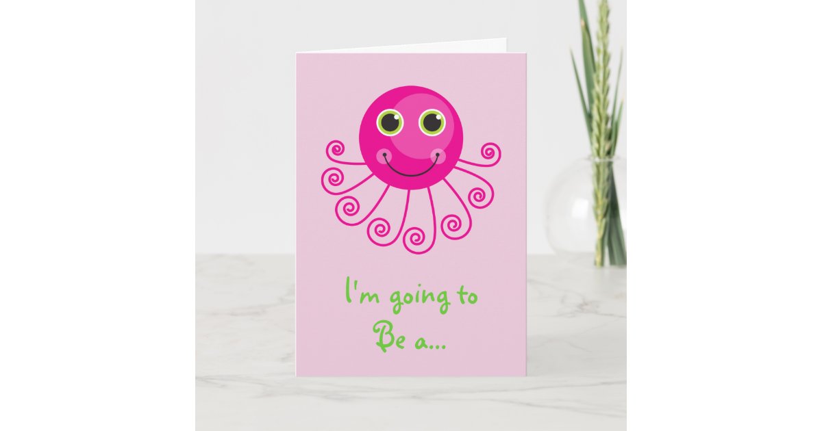 Custom Octopus Big Sister Child's Name Announcement | Zazzle