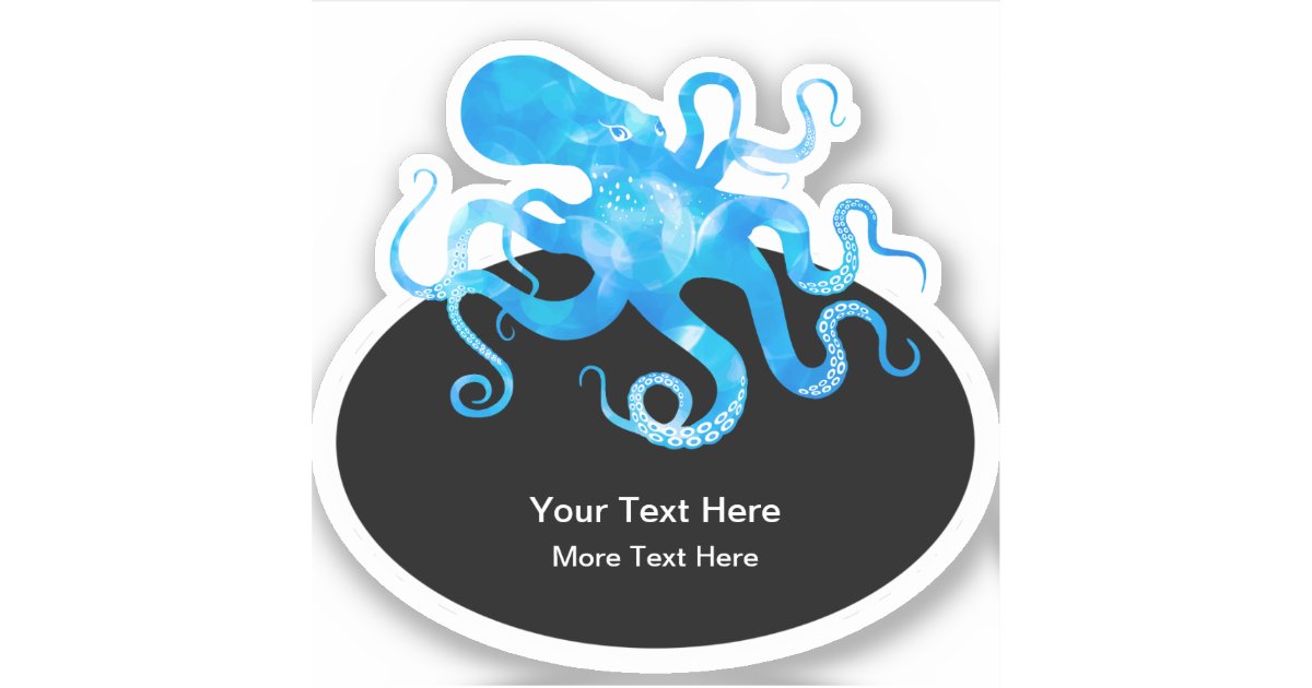 Custom Octopus Ocean Life Theme Sticker Labels | Zazzle