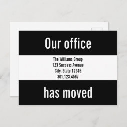 Custom Office Moving Announcement Postcard | Zazzle