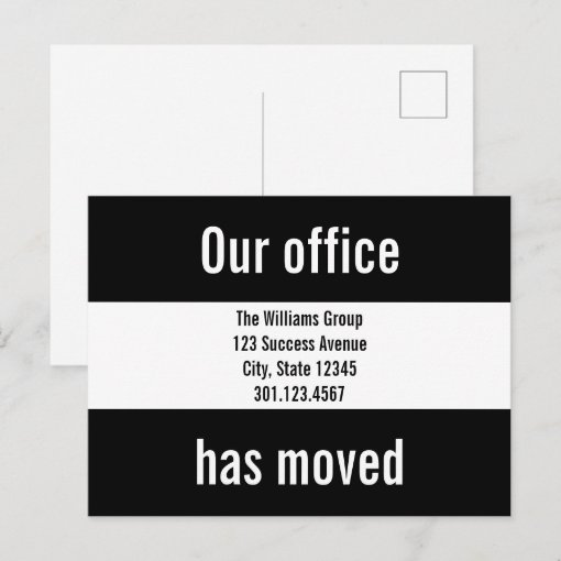 Custom Office Moving Announcement Postcard | Zazzle