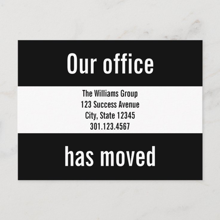 Custom Office Moving Announcement Postcard | Zazzle