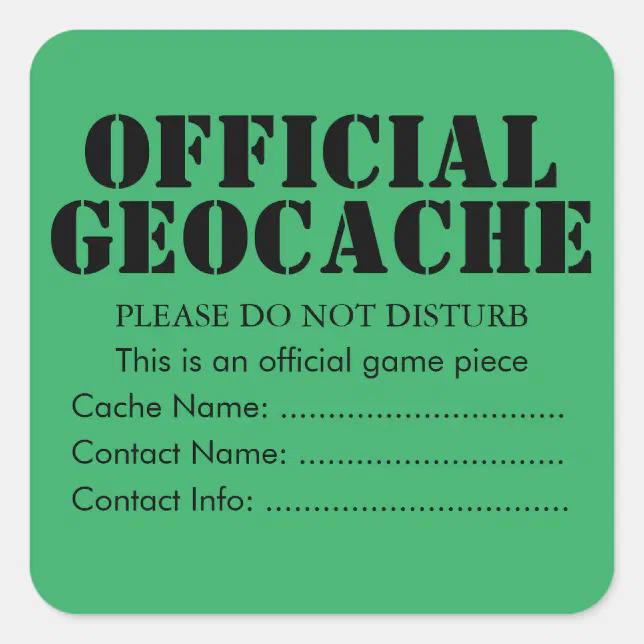 Custom Official Geocache sticker | Zazzle