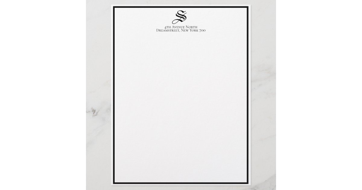 Custom Old English Vintage Font Professional Letterhead | Zazzle