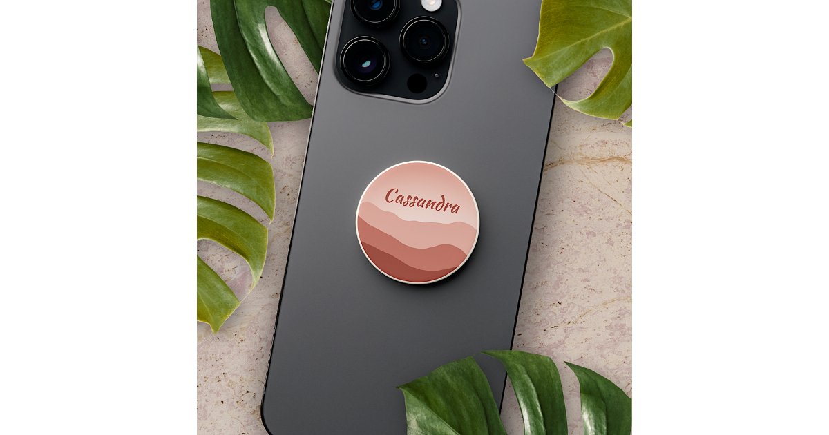 Custom Ombre Brown Terracotta Rust Orange Abstract PopSocket | Zazzle