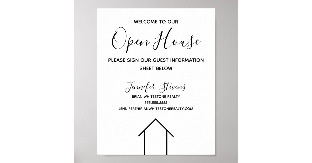 Custom Open House Real Estate Company Poster | Zazzle