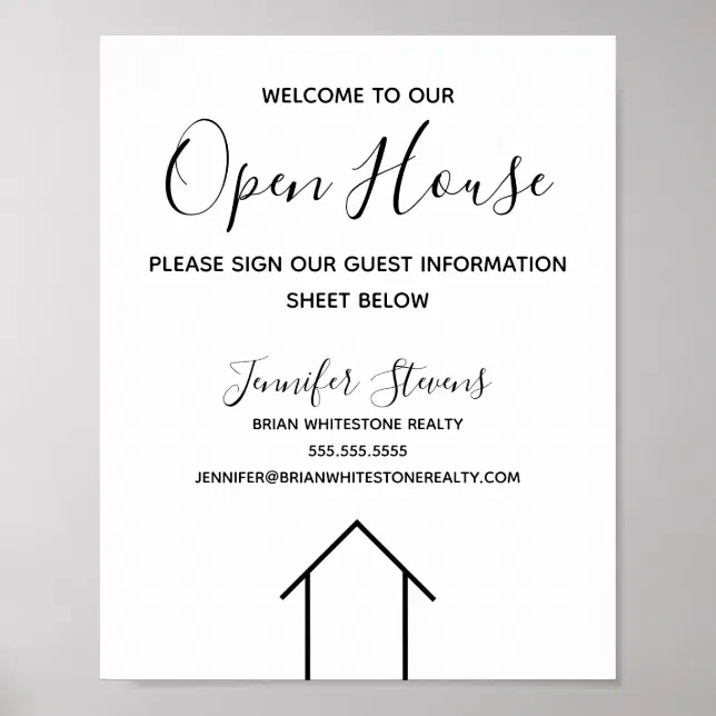 Custom Open House Real Estate Company Poster | Zazzle