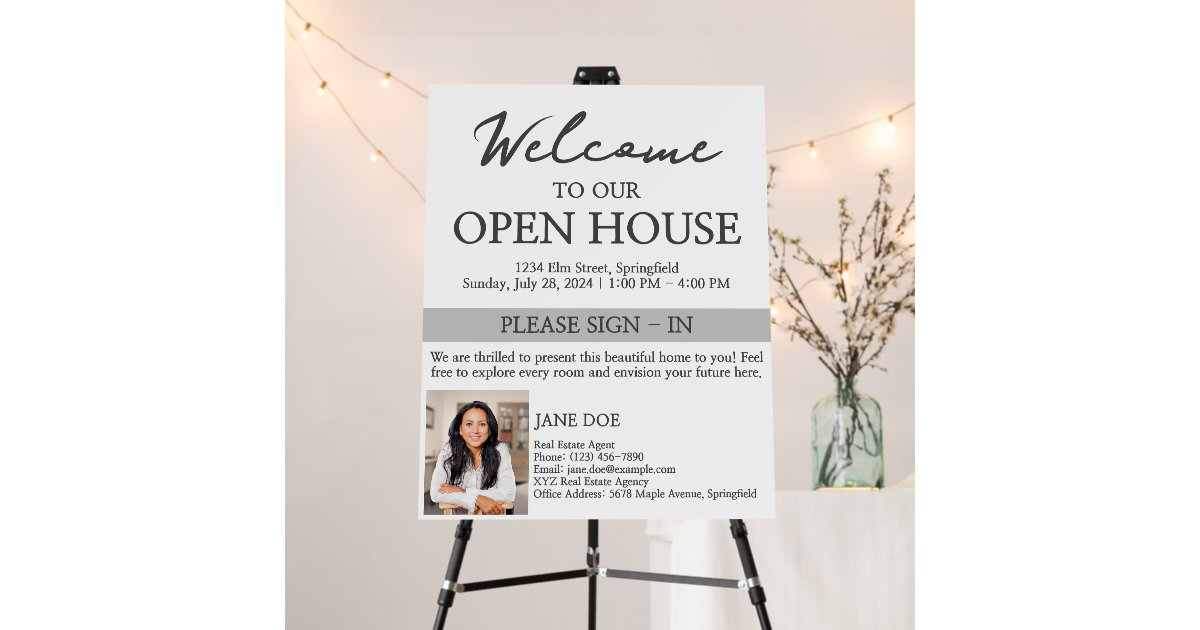 Custom Open House Welcome Sign | Zazzle