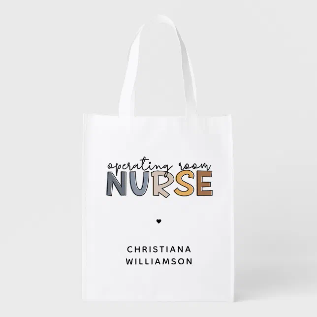 Custom Operating Room Nurse OR Nurse Appreciation Grocery Bag | Zazzle