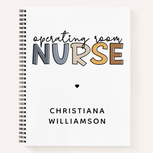 Custom Operating Room Nurse OR Nurse Appreciation Notebook | Zazzle