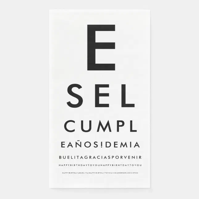 Custom Ophthalmology Eye Chart Paper Guest Towels | Zazzle