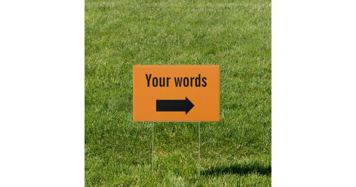 Custom Orange Arrow Sign | Zazzle