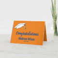 Custom Orange Congratulations at Graduation Card | Zazzle