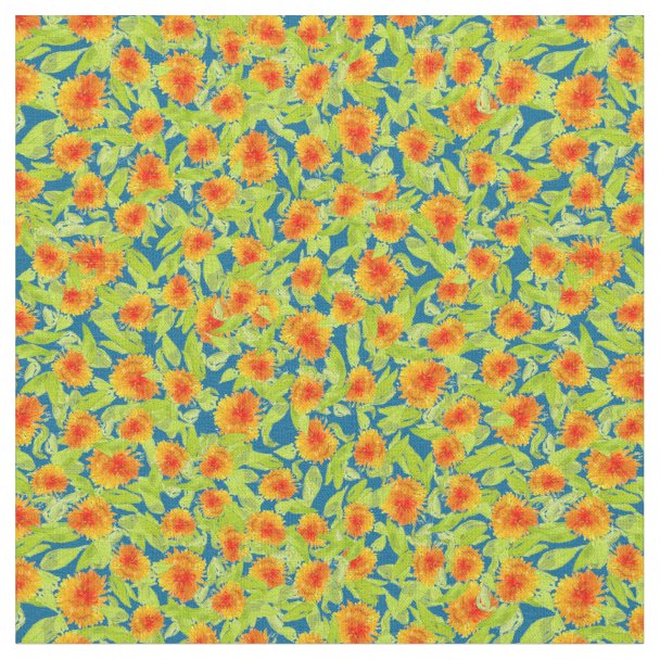 Marigold Orange and Yellow Check Gingham Pattern Fabric | Zazzle.com
