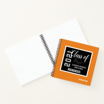 Custom Orange Senior Class 2021 High School Notebook | Zazzle