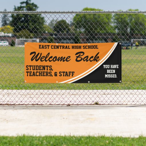 Custom Orange Welcome Back to School Banner | Zazzle