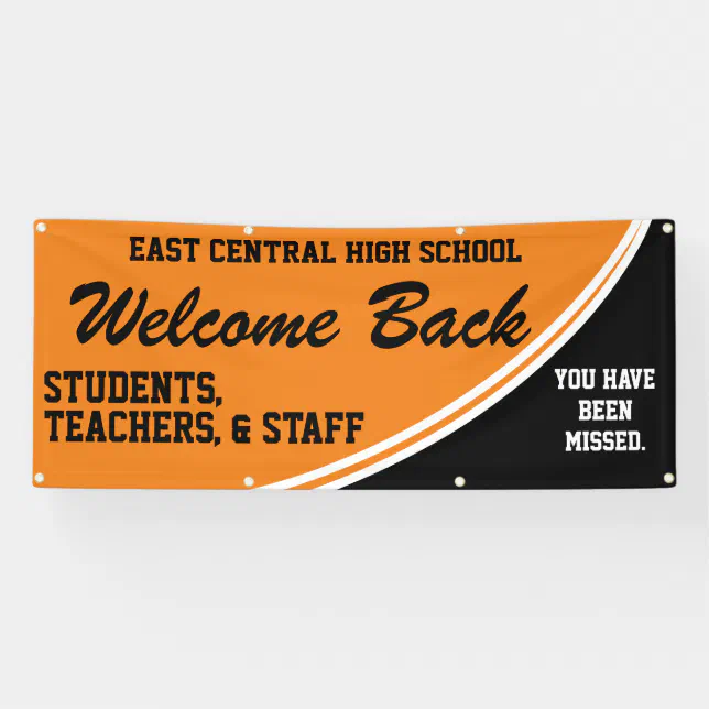 Custom Orange Welcome Back to School Banner | Zazzle
