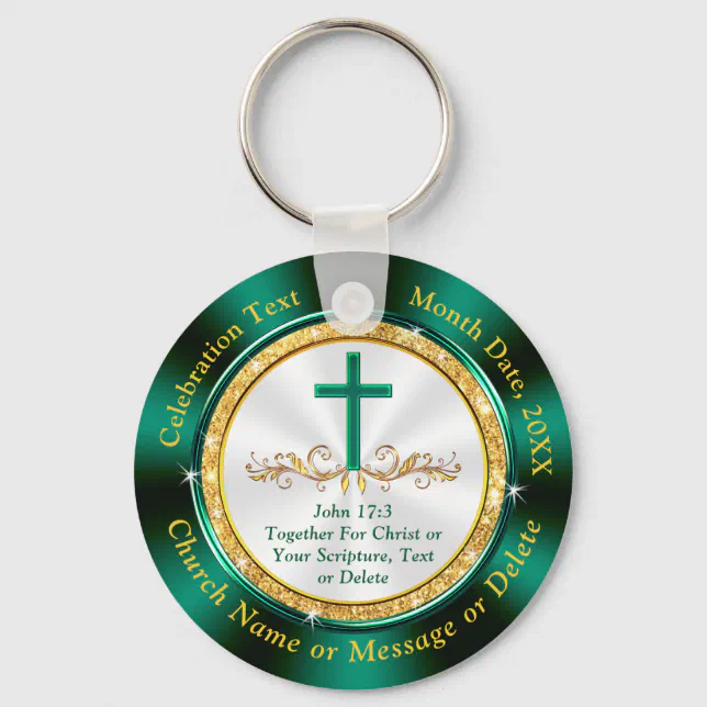 Custom Order for Pastor Leo, Green Church Keychain | Zazzle