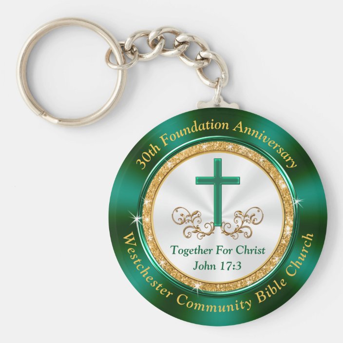 Custom Order for Pastor Leo, Green Church Keychain | Zazzle.com