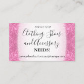 Custom Order - Pink Glitter and Logo Business Card | Zazzle