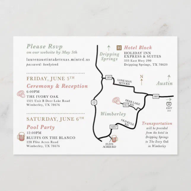 CUSTOM ORDER - wedding map card | Zazzle