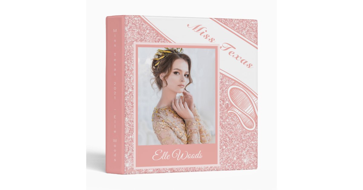 Custom Pageant Binder - Rose Gold Glitz | Zazzle