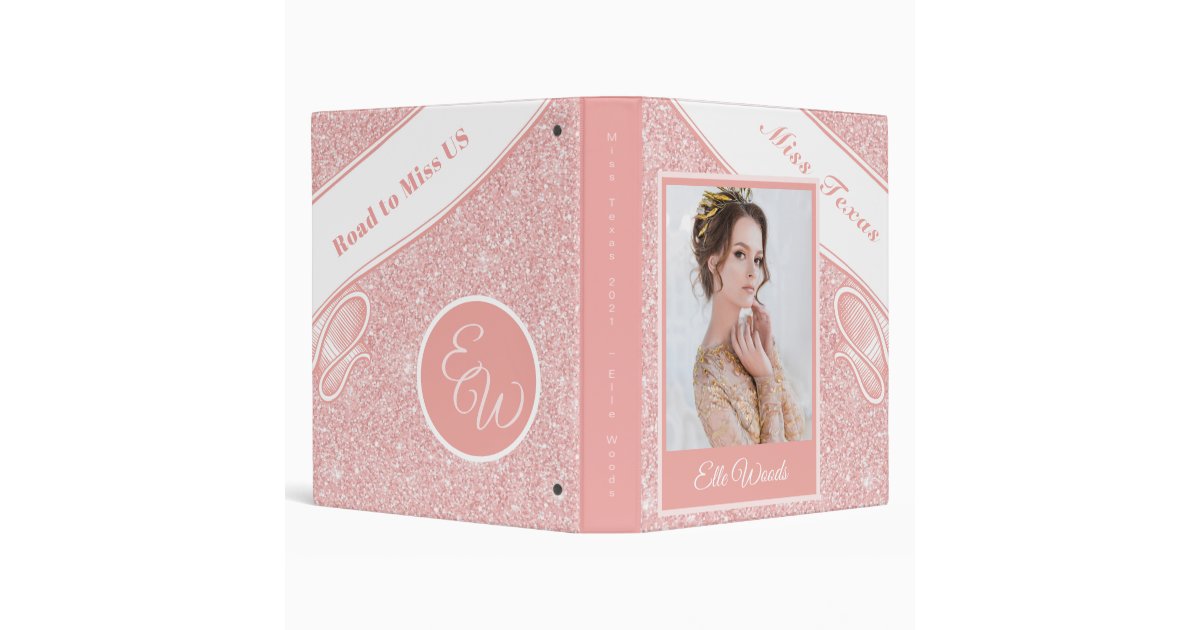 Custom Pageant Binder - Rose Gold Glitz | Zazzle