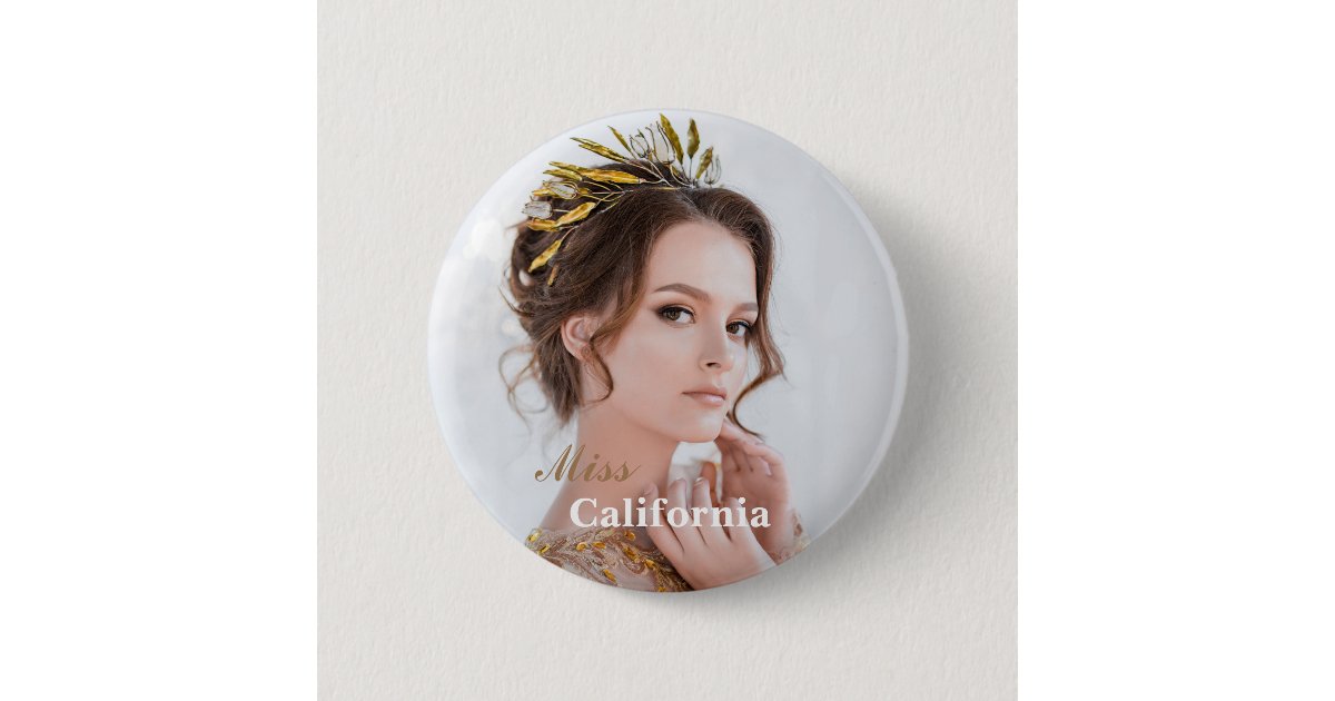 Custom Pageant Button Pin | Zazzle