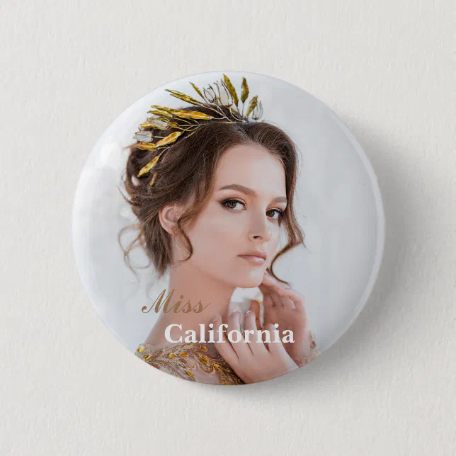 Custom Pageant Button Pin | Zazzle