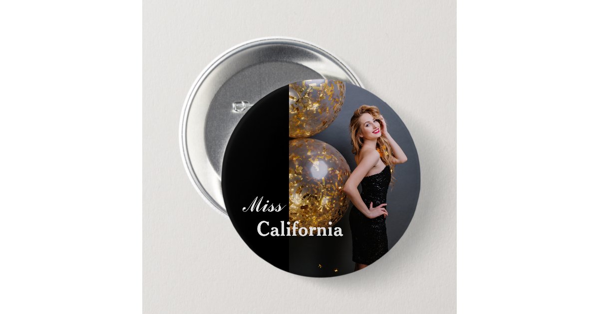 Custom Pageant Button Pin | Zazzle