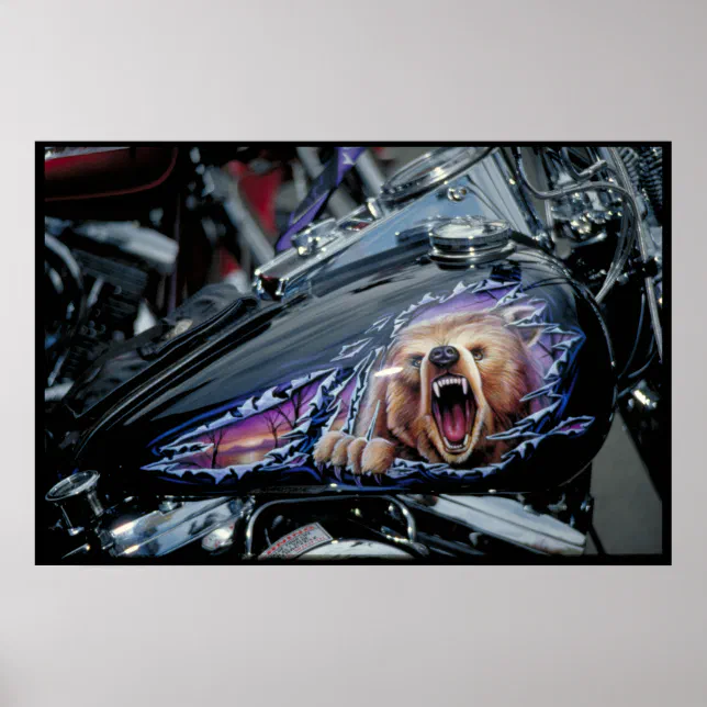 Custom painted fuel tank South Dakota Poster | Zazzle