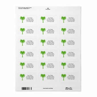 Custom palm tree address labels | Zazzle