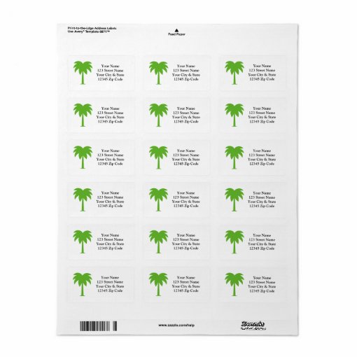 Custom palm tree address labels | Zazzle